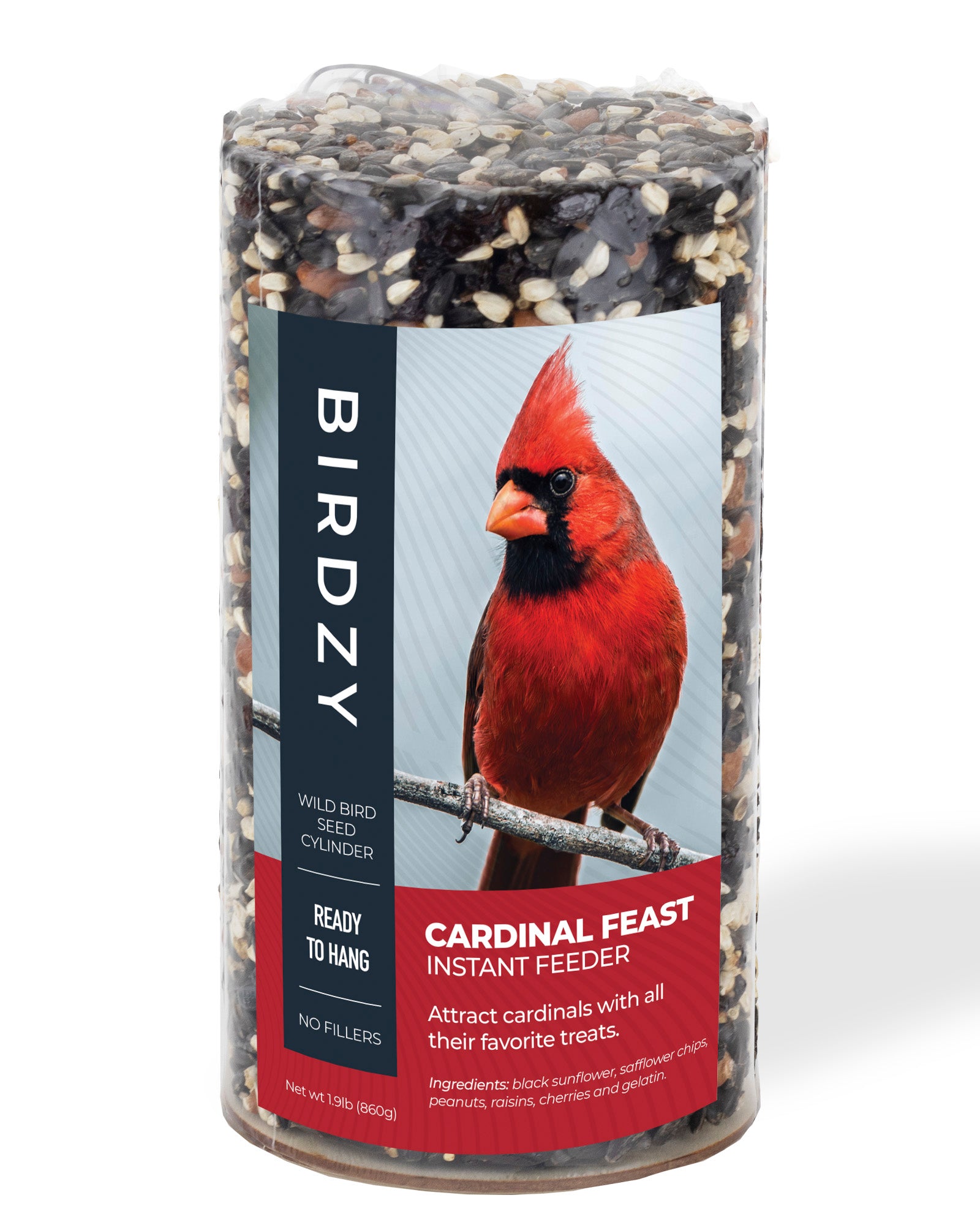 Cardinal Feast Seed Cylinder – Gifts For Bird Lovers